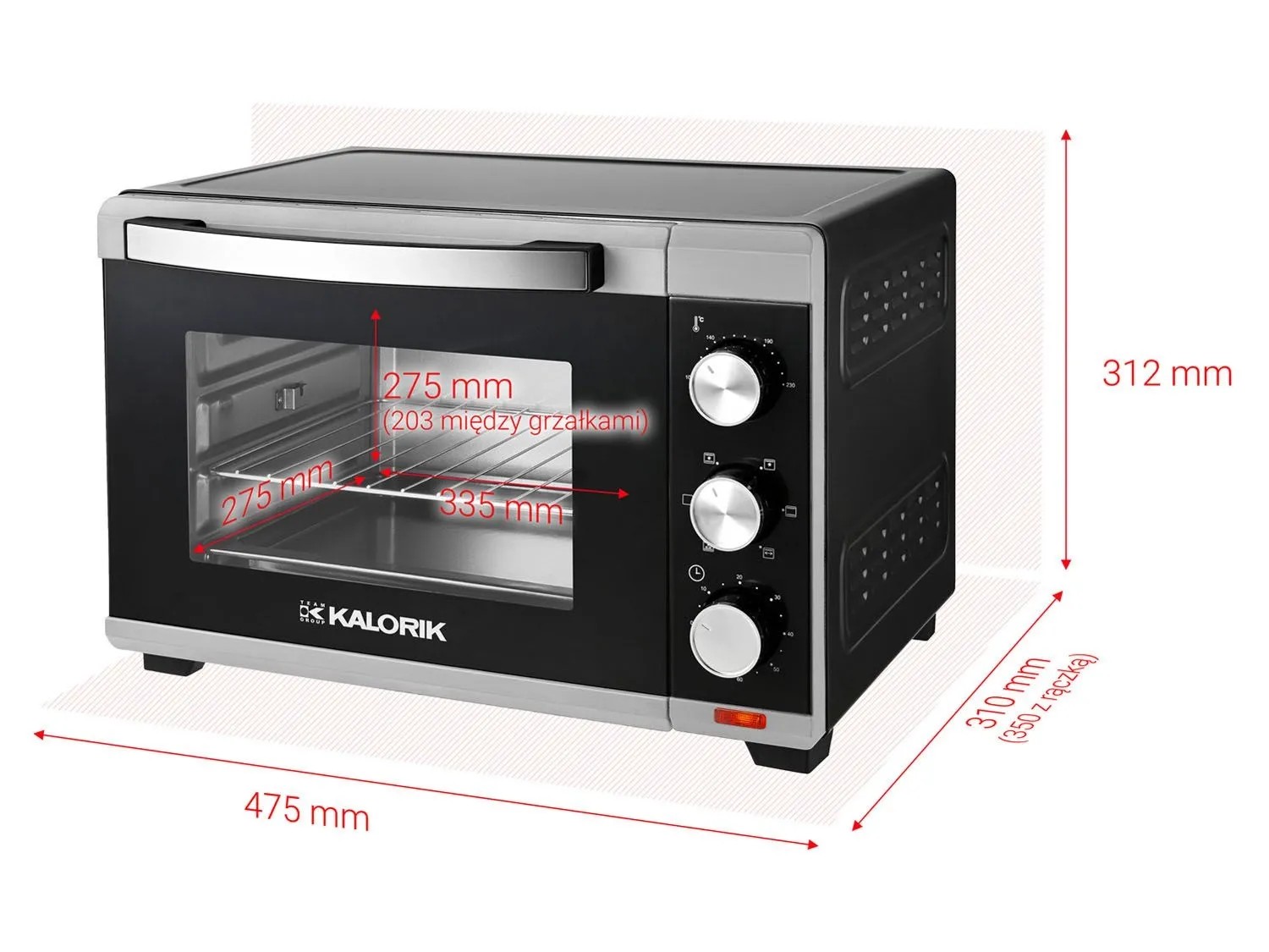 Kalorik Mini piekarnik z rożnem obrotowym 1600W 25L