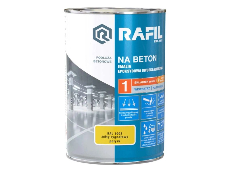 Emalia epoksydowa Rafil do betonu żółta RAL1003 0,63L