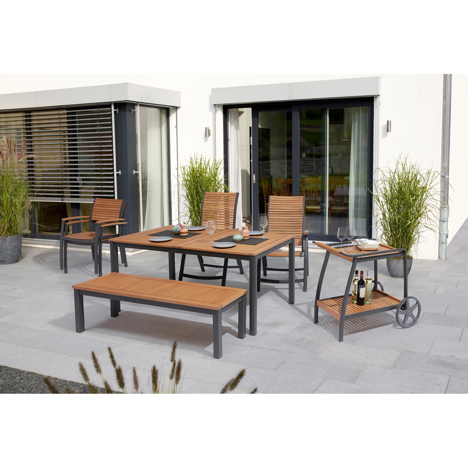 Krzesło ogrodowe BONLEE aluminium/eukaliptus kupuj w OBI