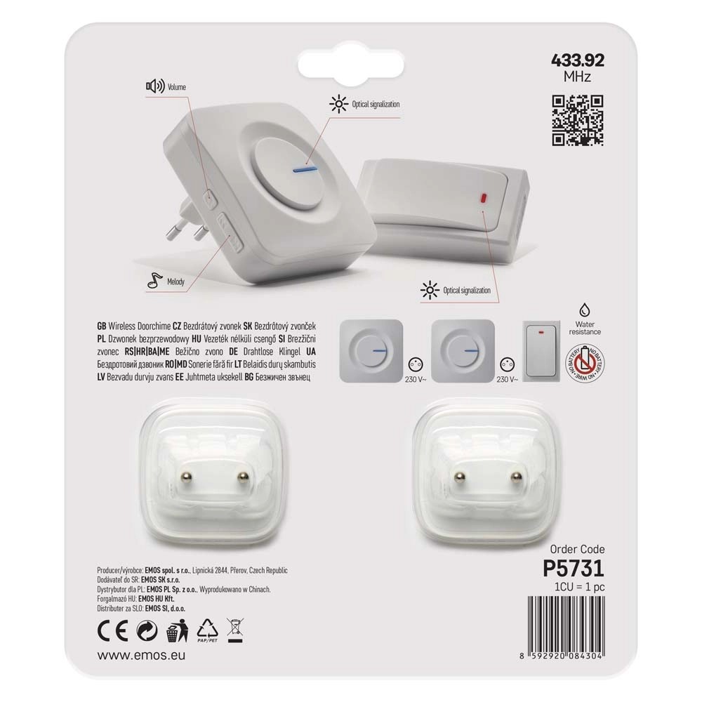 Dzwonek bezprzewodowy P5731 sieciowy, bezbateryjny przycisk kupuj w OBI