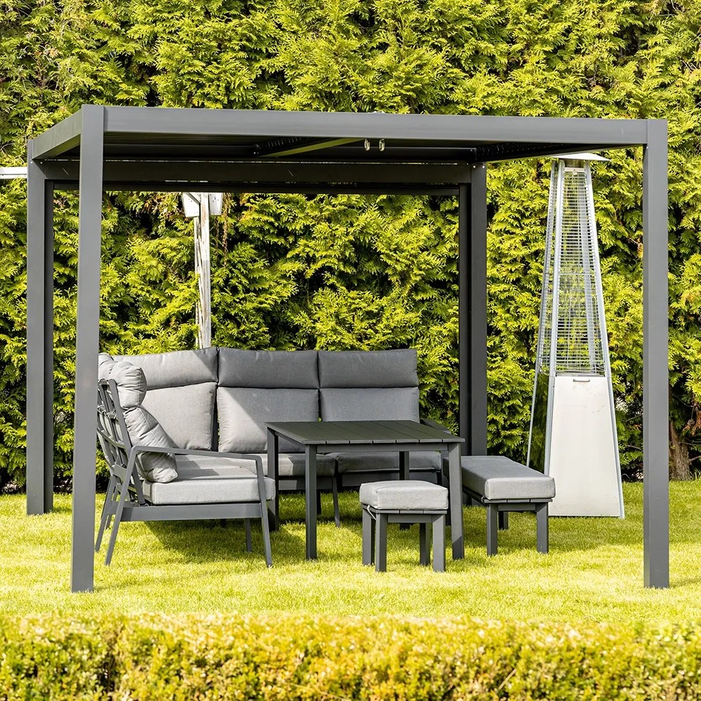 Pergola ogrodowa LUXE LED antracyt - 4 x 3 m kupuj w OBI