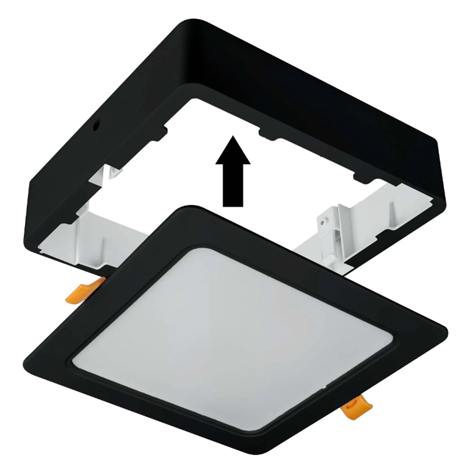 DPM Plafon LED 2w1 18W 3000-4000-6500K 1900lm IP54 17x17 cm czarny