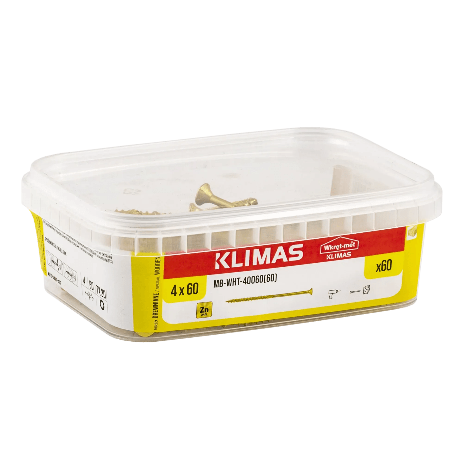 Klimas Wkręt konstrukcyjny z łbem stożkowym torx 4x60 mm