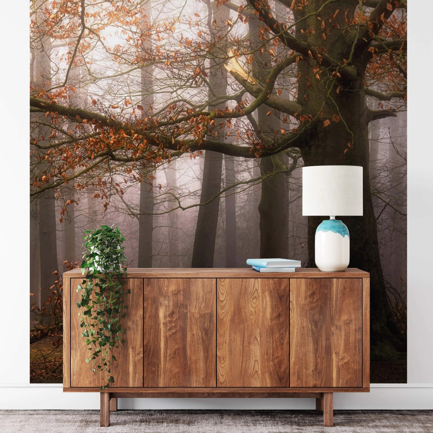 Fototapeta Foggy Autumns Forest 192x260 cm kupuj w OBI