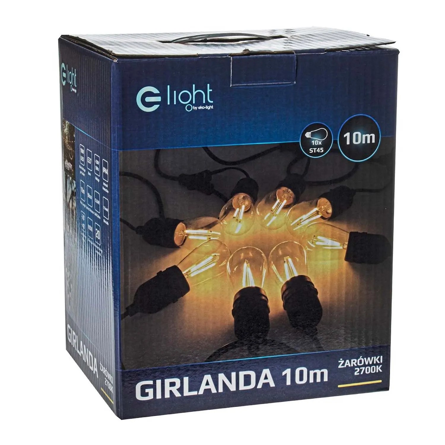 Eko-Light Girlanda ogrodowa 10xE27 1,5W 2700lm czarna 10 m kupuj w OBI