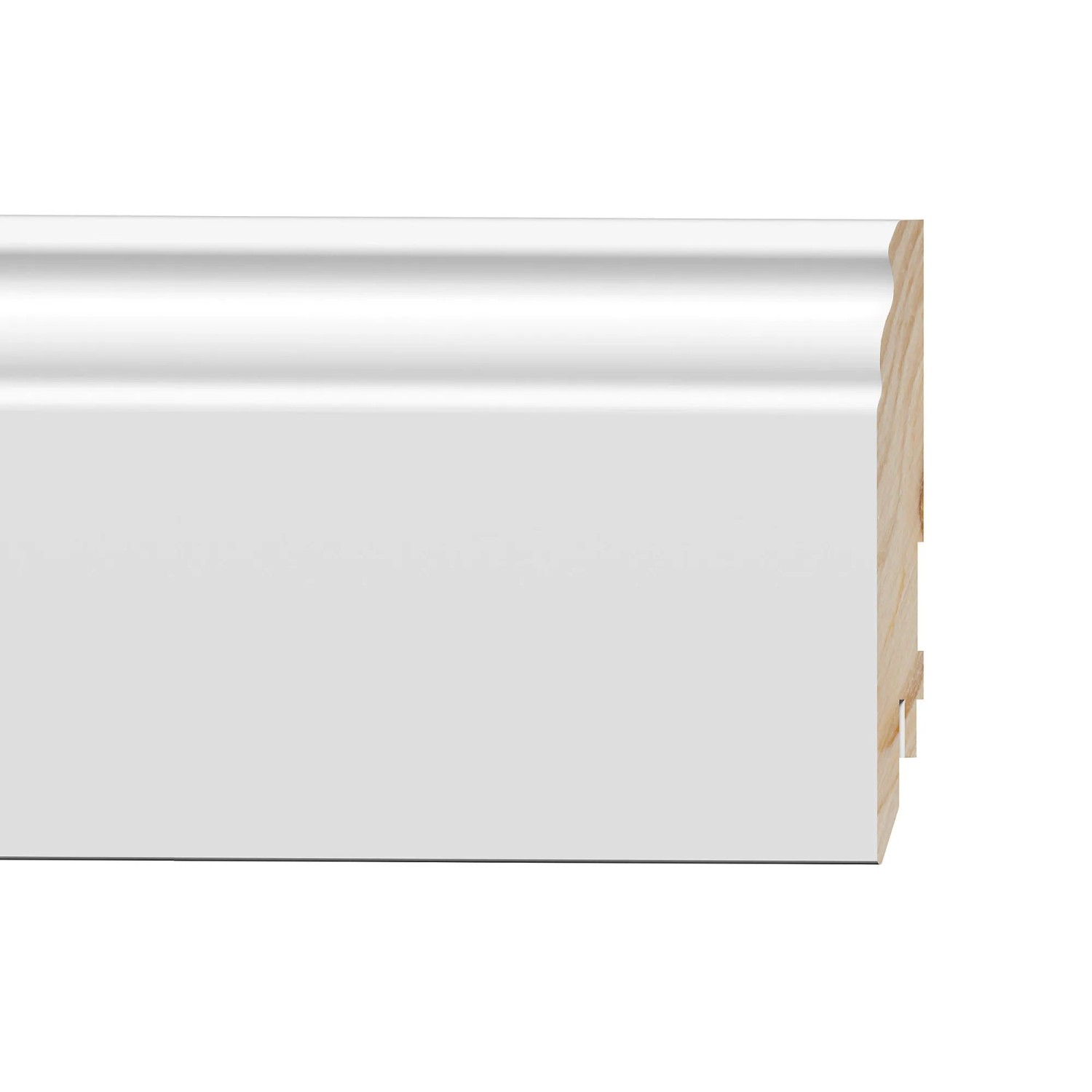 Listwa przypodłogowa MDF Pure Naxos, biała, wym. 16 mm x 100 mm x 2400 ...