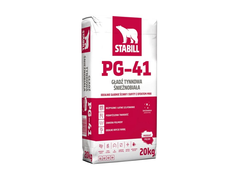 Stabill Gładź tynkowa biała PG-41 20 kg