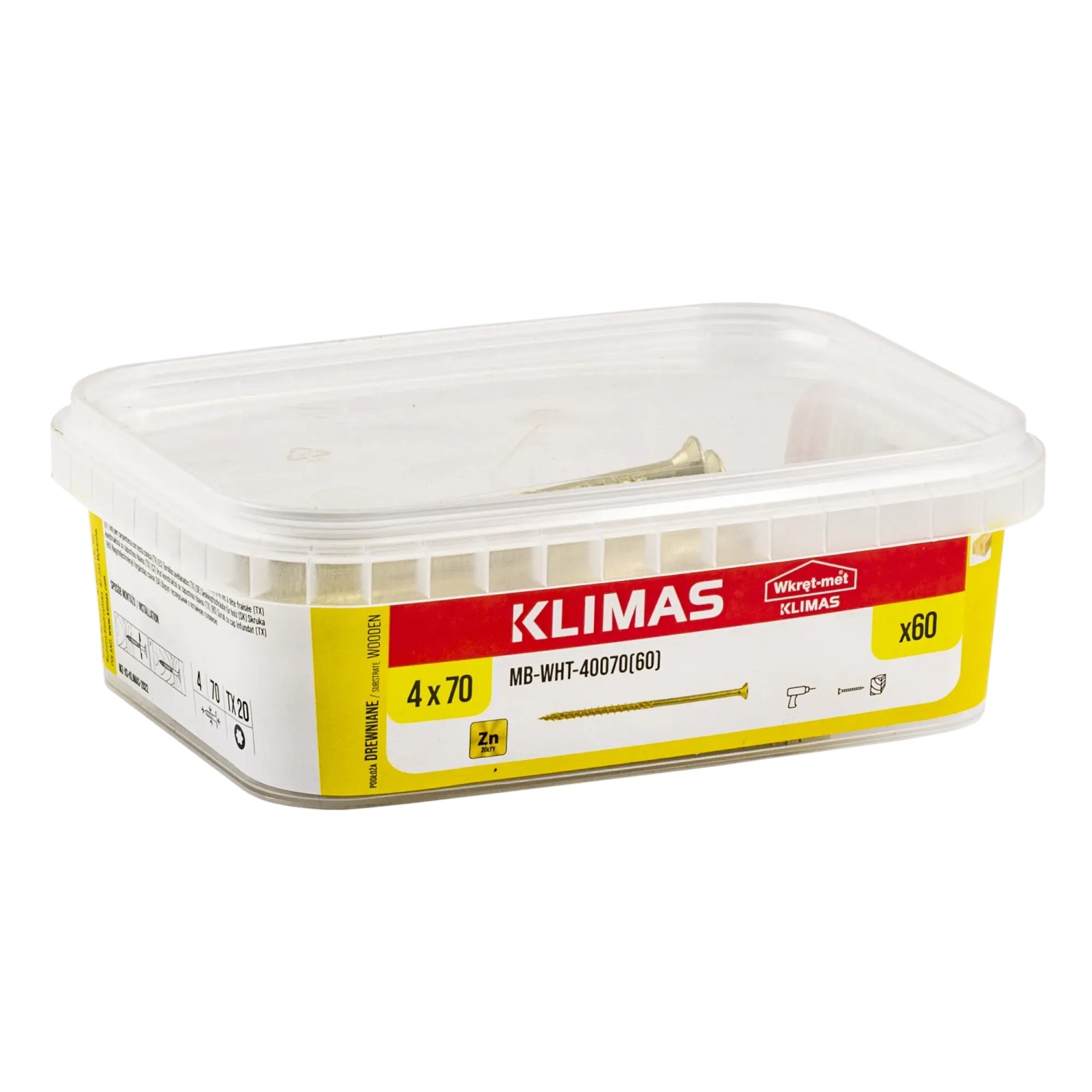 Klimas Wkręt konstrukcyjny z łbem stożkowym torx 4x70 mm