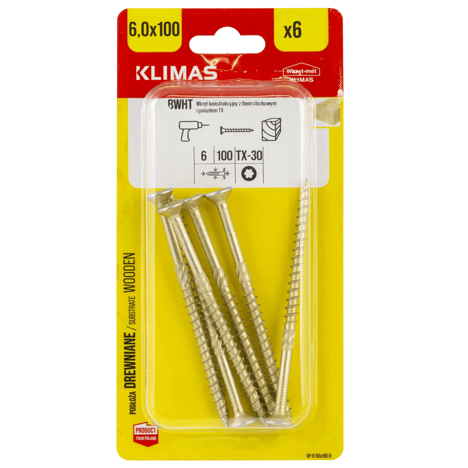 Klimas Wkręt konstrukcyjny z łbem stożkowym torx 6x100 mm kupuj w OBI