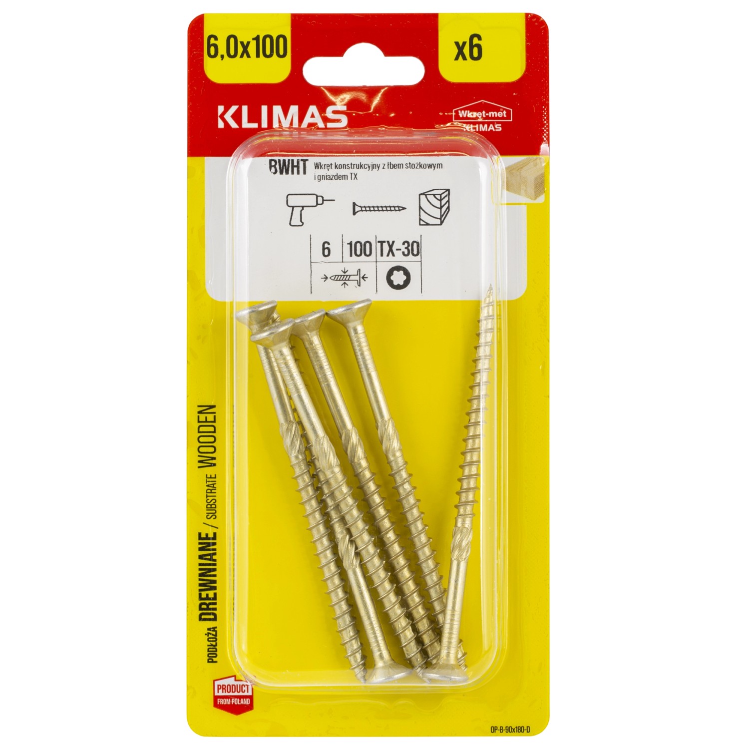 Klimas Wkręt konstrukcyjny z łbem stożkowym torx 6x100 mm kupuj w OBI