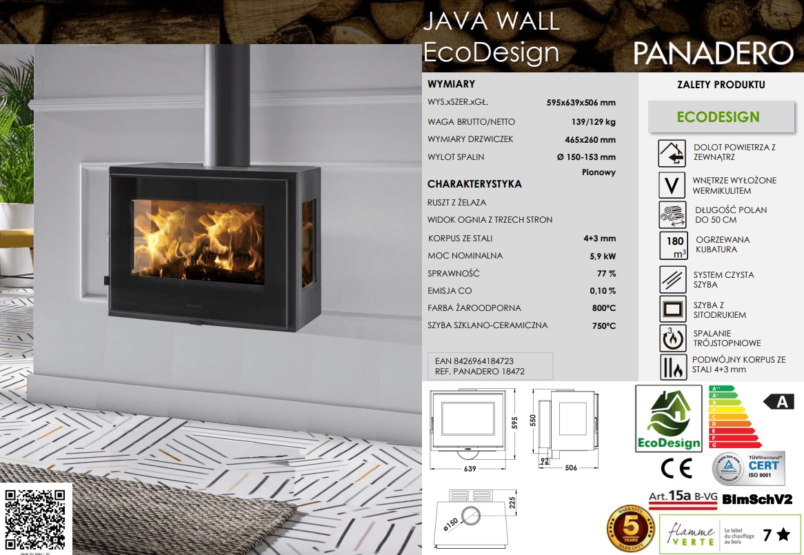 Panadero Piec stalowy Java Wall Ecodesign 5,9 kW kupuj w OBI