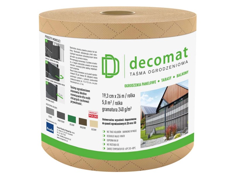 Taśma na ogrodzenia beżowa Decomat - 19,3 cm/26 m kupuj w OBI