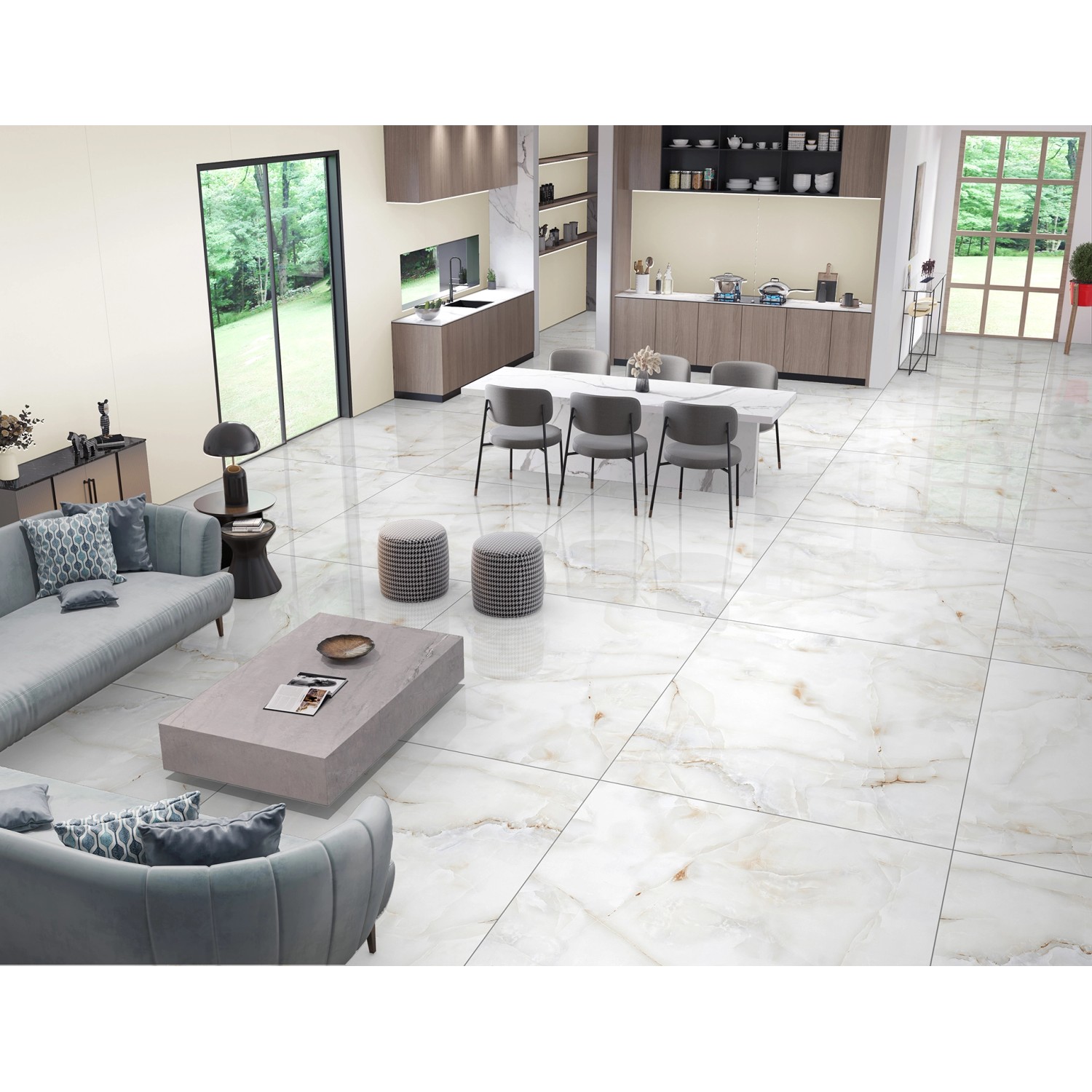 Gres szkliwiony polerowany Logan snow 120 x 120 cm kupuj w OBI