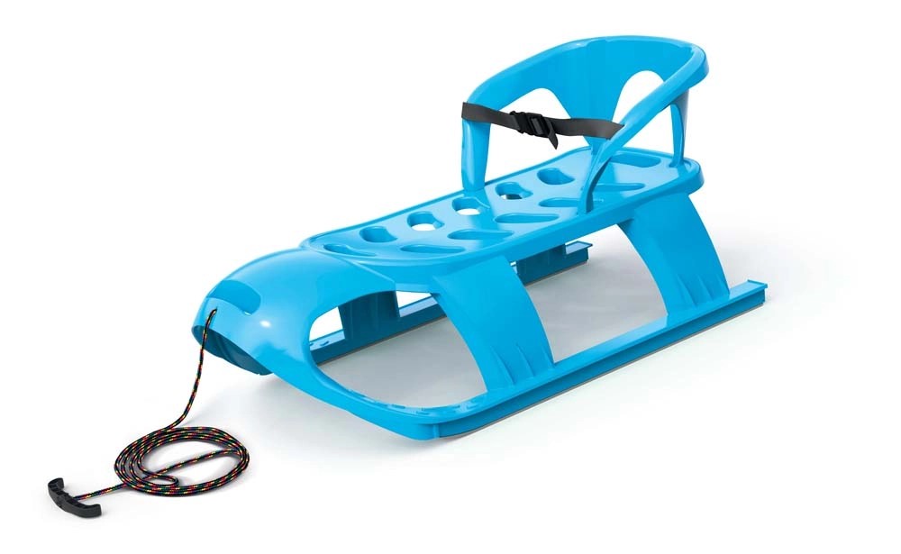 Sanki Bezzy Seat niebieskie z oparciem - 88 x 45,2 x 42 cm kupuj w OBI