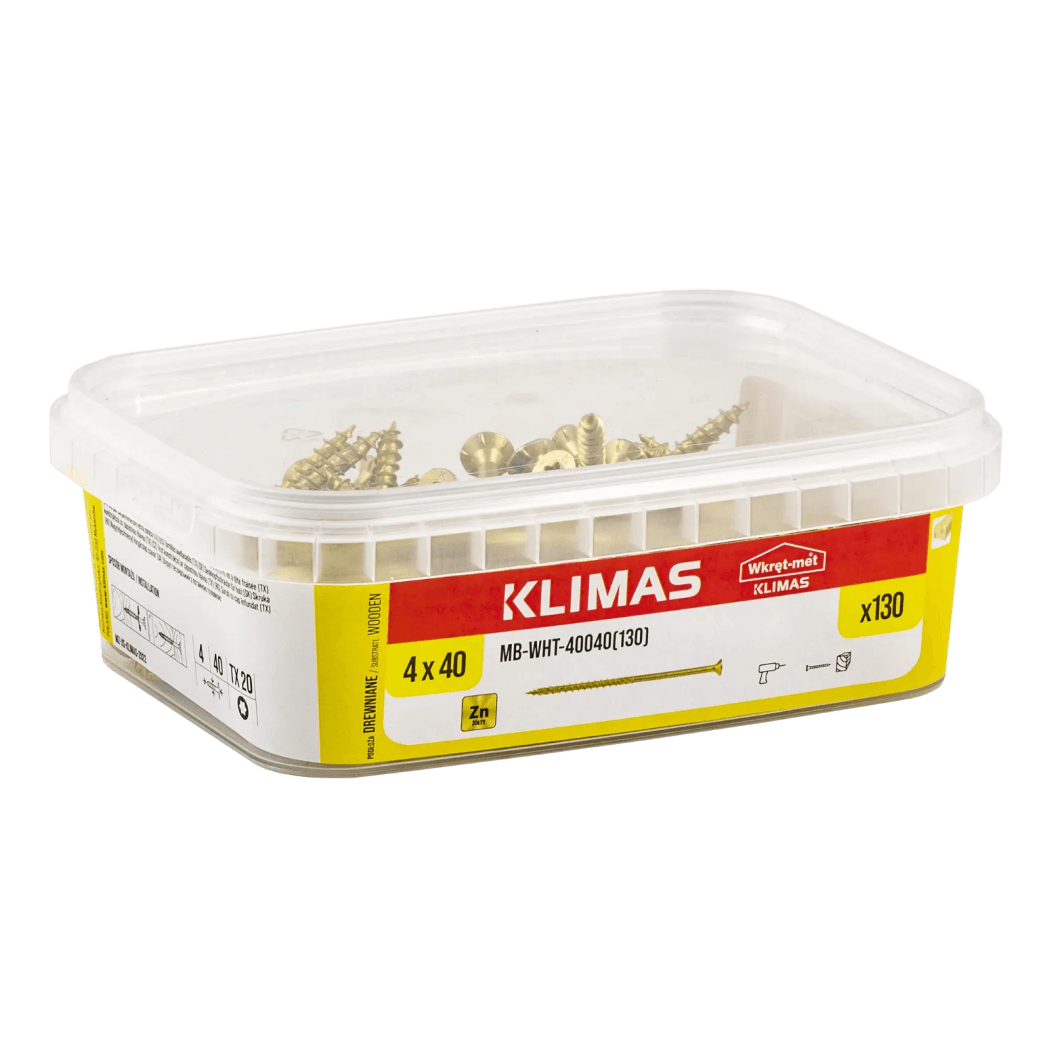 Klimas Wkręt konstrukcyjny z łbem stożkowym torx 4x40 mm
