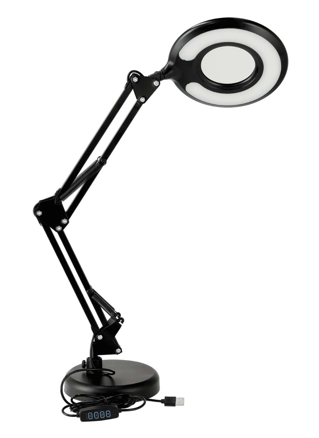 DPM Lampka biurkowa LED z lupą 8W 2700-6000K 450lm czarna