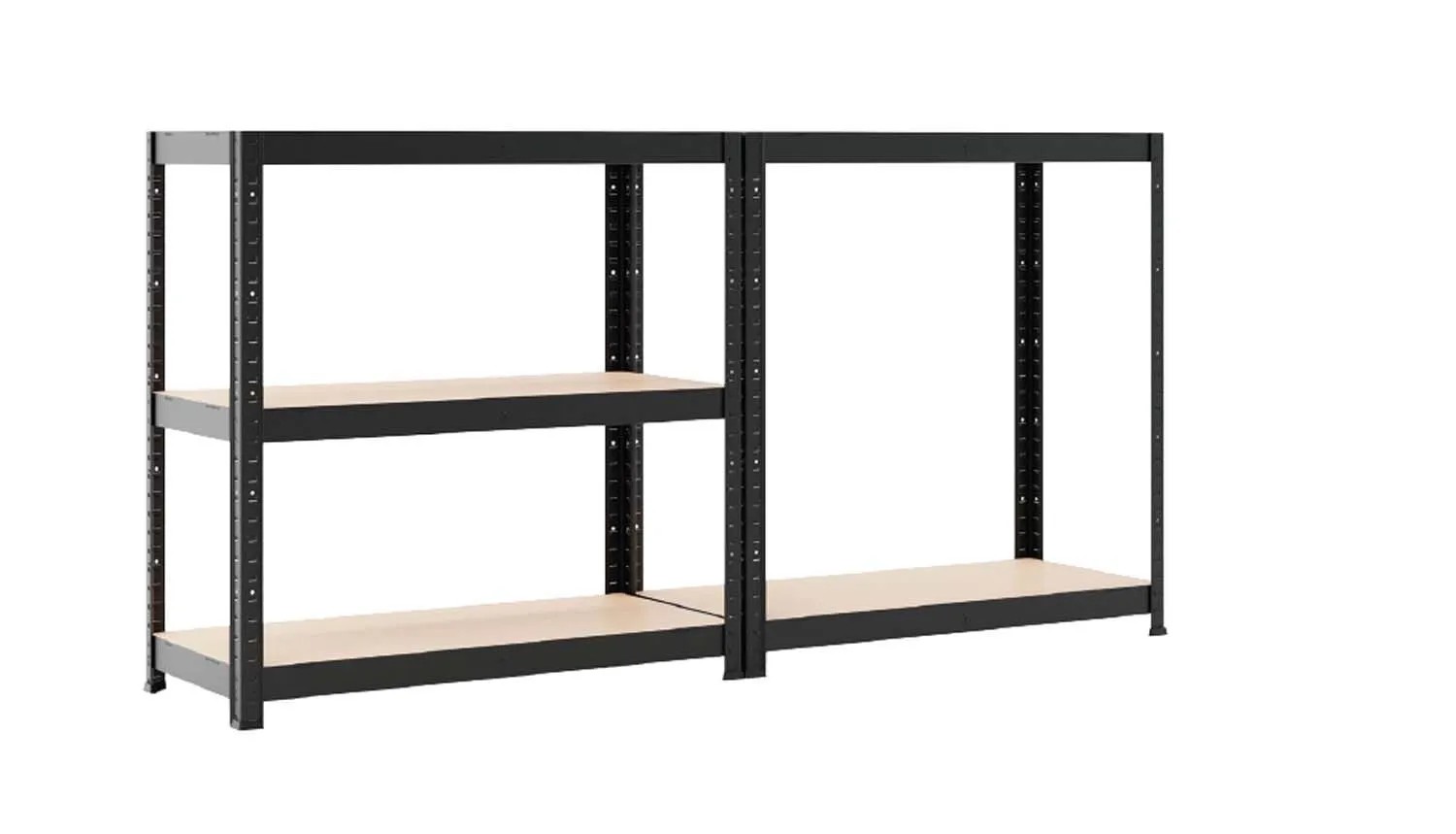 Metalkas Regał metalowy czarny 180 x 90 x 40 cm 5 półek HDF/175 kg