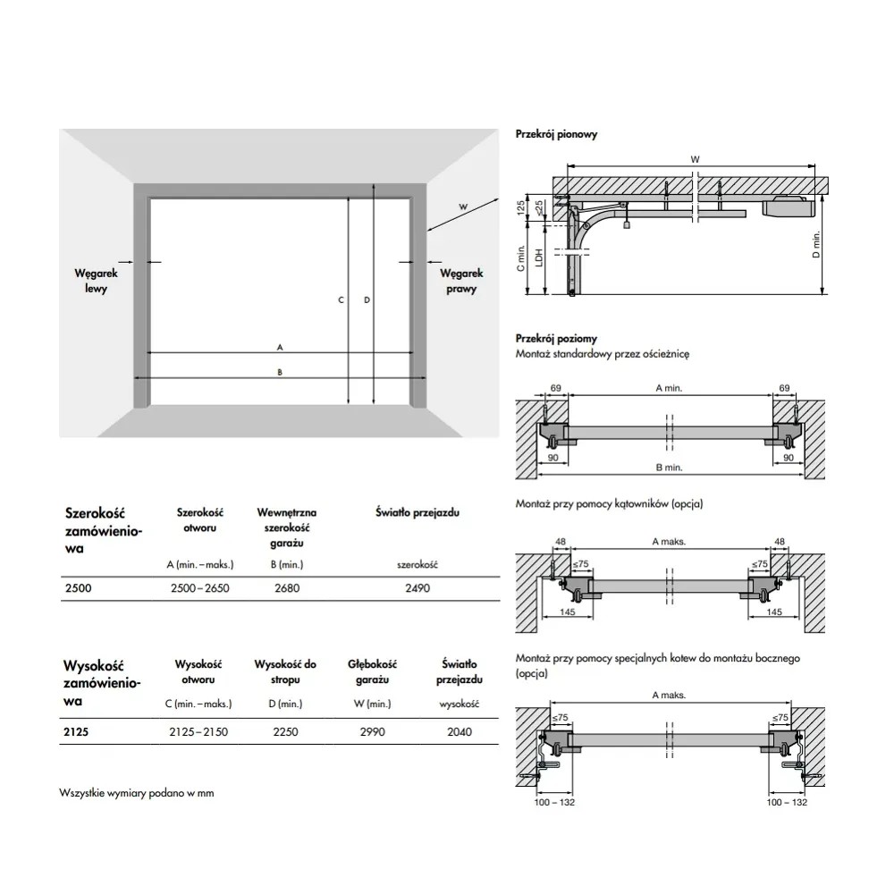 Automatyczna brama segmentowa IsoMatic 500 Planar antracyt - 250 x 212 ...