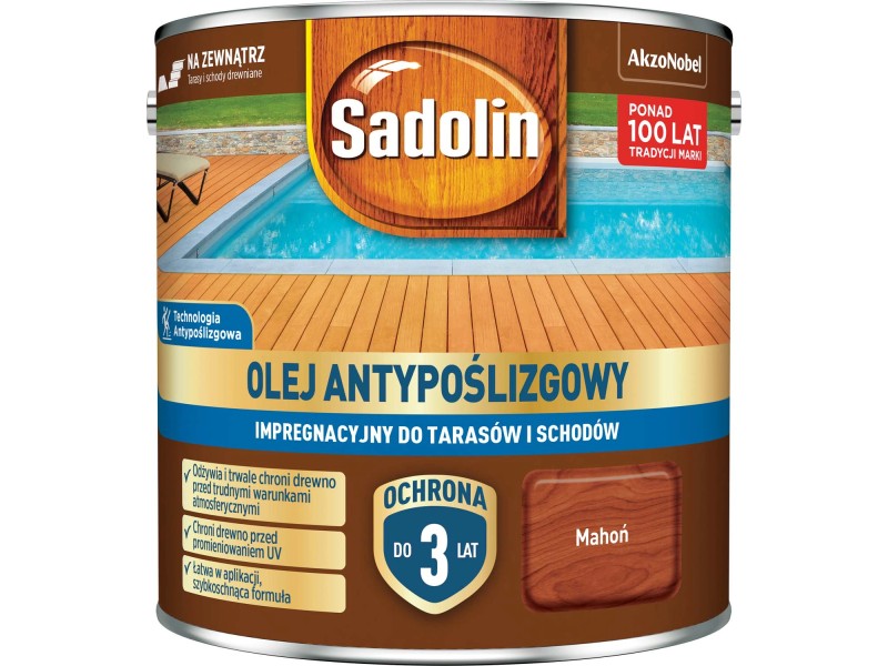 Sadolin Olej Antypoźlizgowy mahoń 2,5l kupuj w OBI