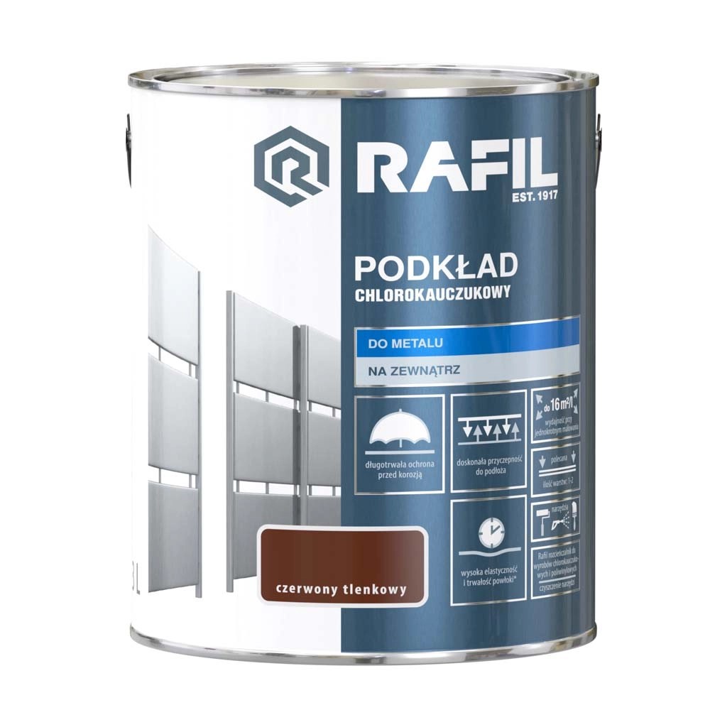 Podkład Rafil chlorokauczukowy czerwony tlenkowy 3L kupuj w OBI