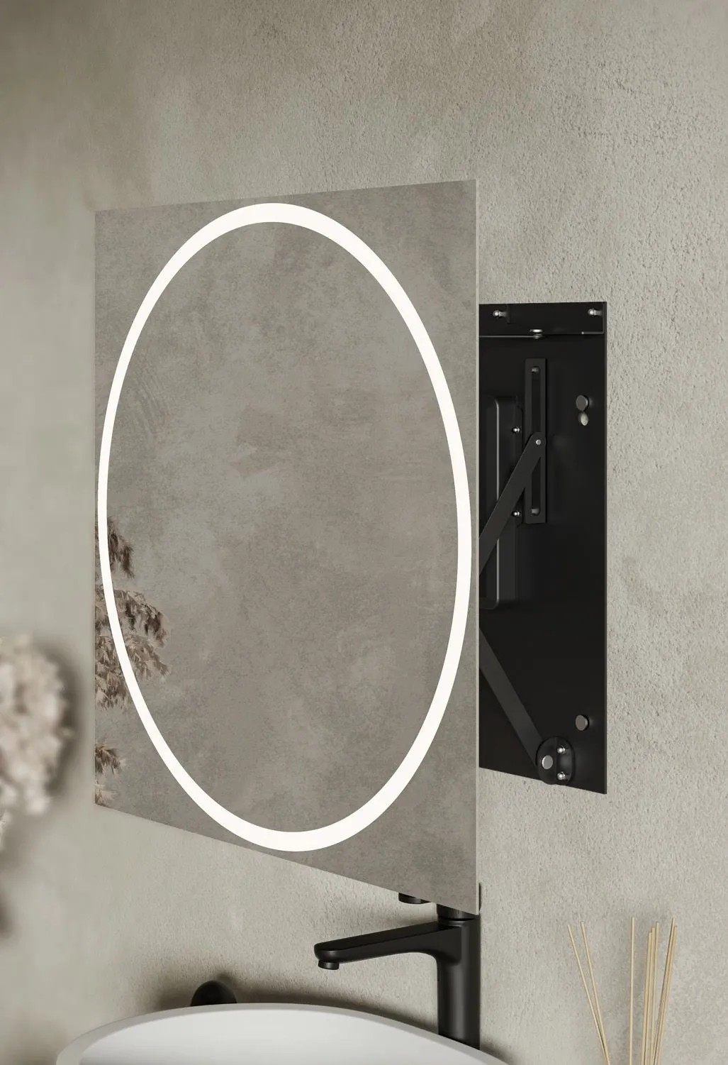 Lustro LED Vic Czarne 60x60cm