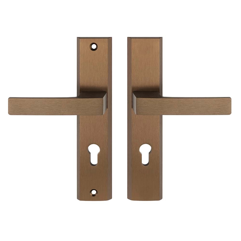 Metal-Bud Klamka zewnętrzna Total z szyldem na wkładkę prawa patyna ...