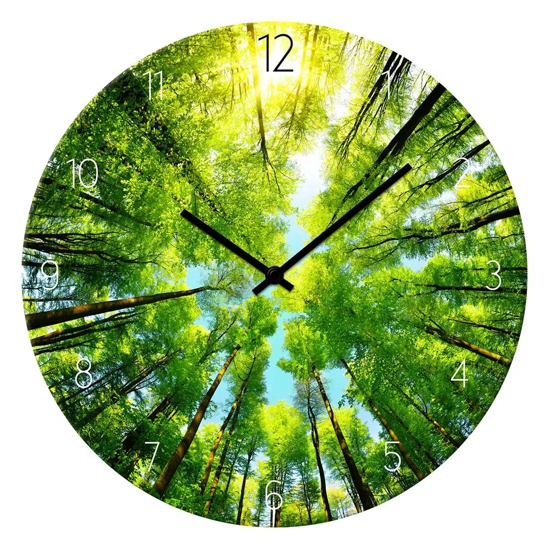 Zegar Glass Clock SUNNY FOREST śr. 30 cm