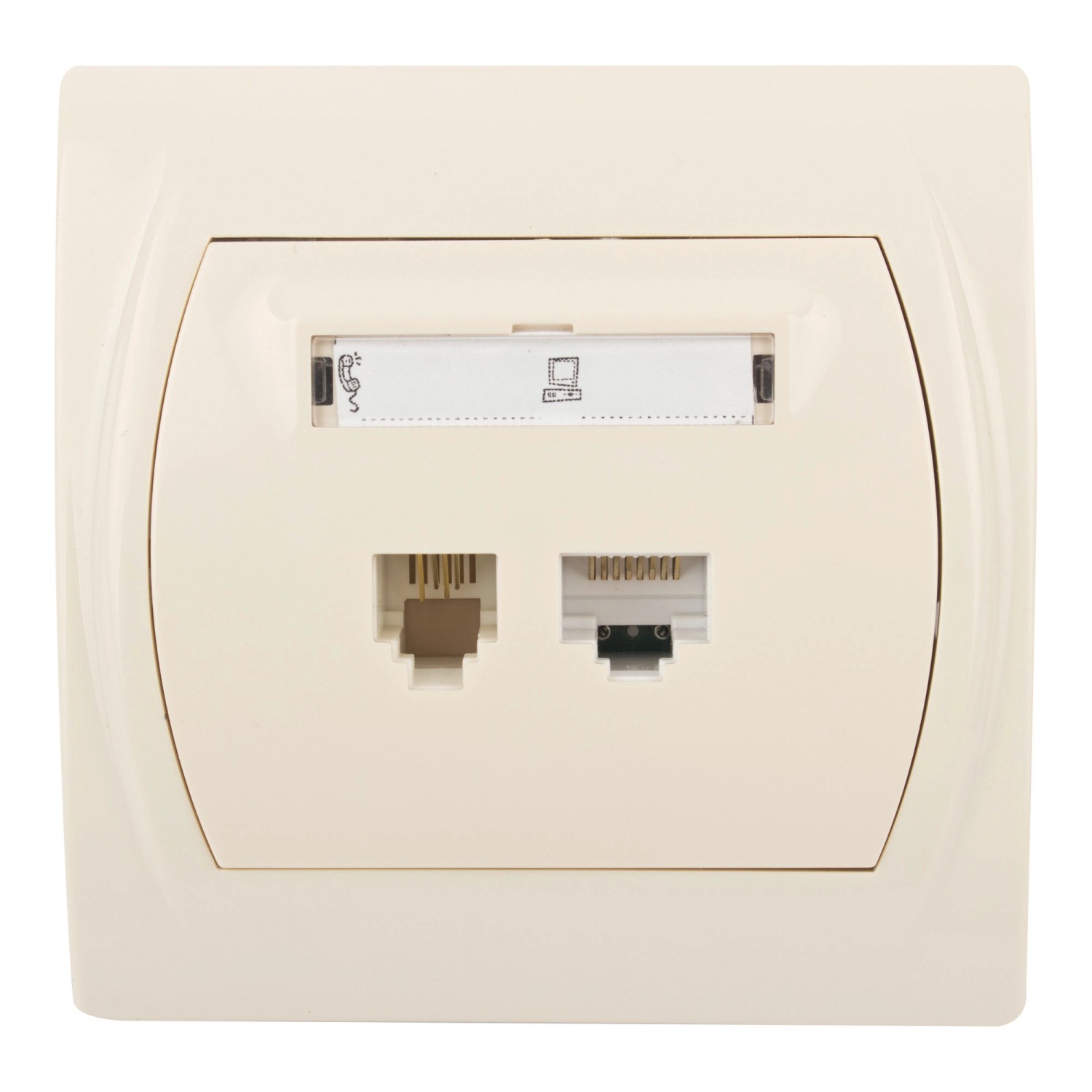 Karlik Gniazdo Logo RJ11+RJ45 beżowe kupuj w OBI