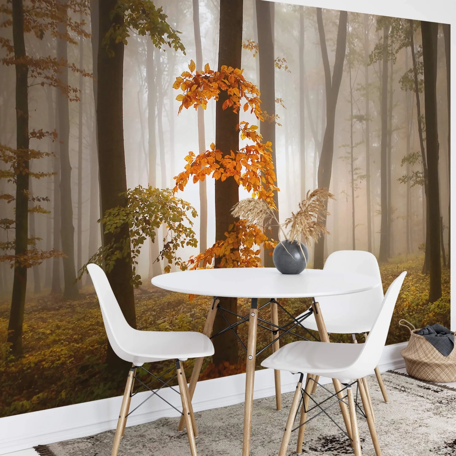 Fototapeta Foggy Autumns Forest 384 x 260 cm