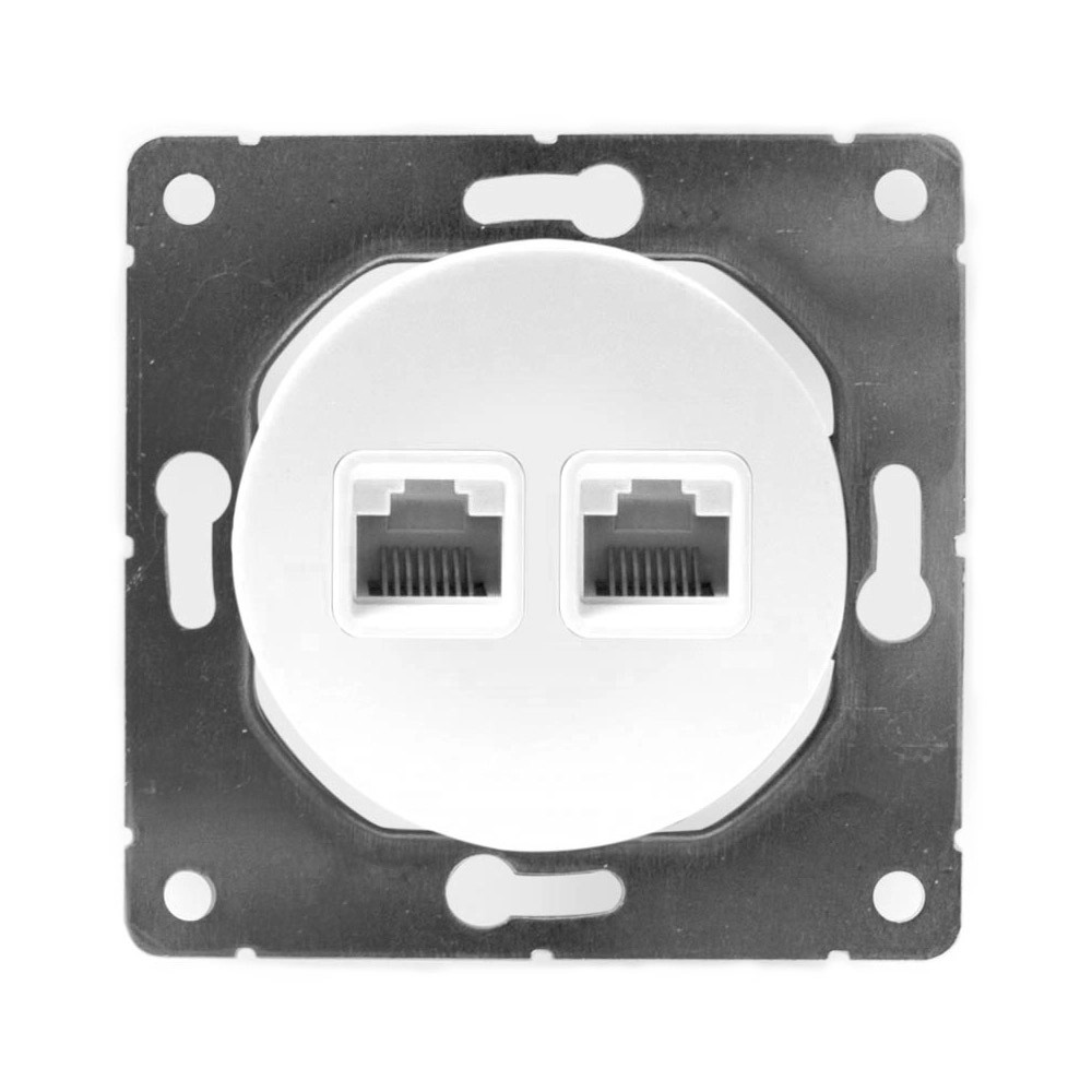 Electromalt Gniazdo komputerowo-telefoniczne Oval RJ44/RJ45 białe kupuj ...