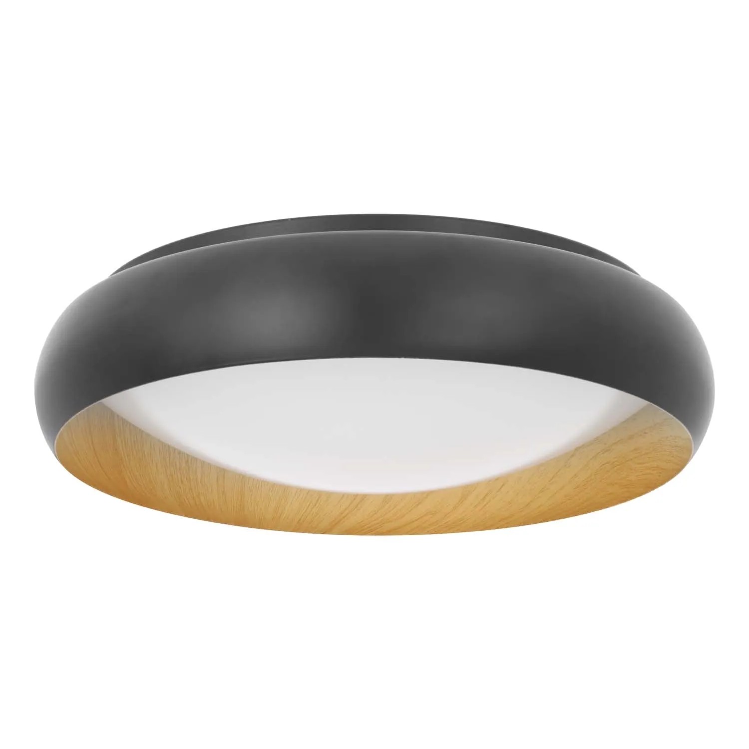 ORO Plafon LED ZARCO 24W 4000K 1560lm śr. 43cm czerń+drewno
