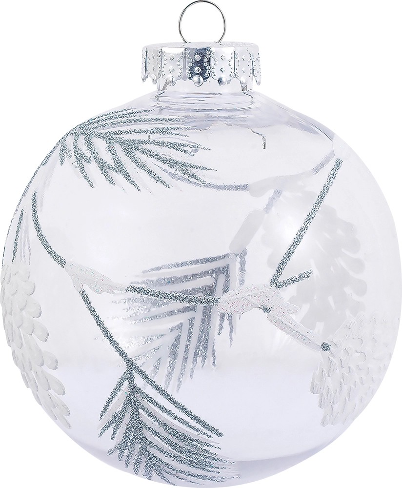 Bombka transparentna z brokatem GAŁĄZKI CHOINKI - śr. 10 cm kupuj w OBI