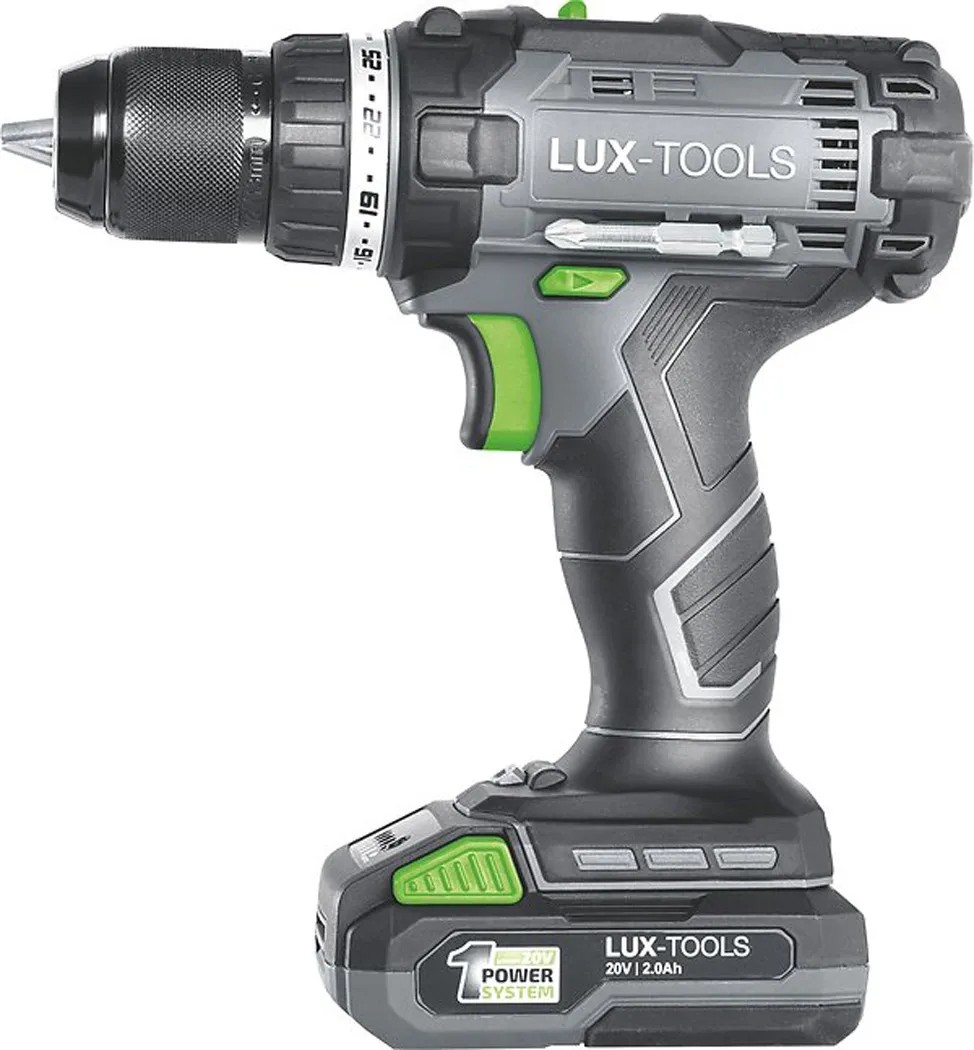 LUX-Tools Wiertarko-wkrętarka akumulatorowa A-BS-20-E Set 20V 2,0Ah ...