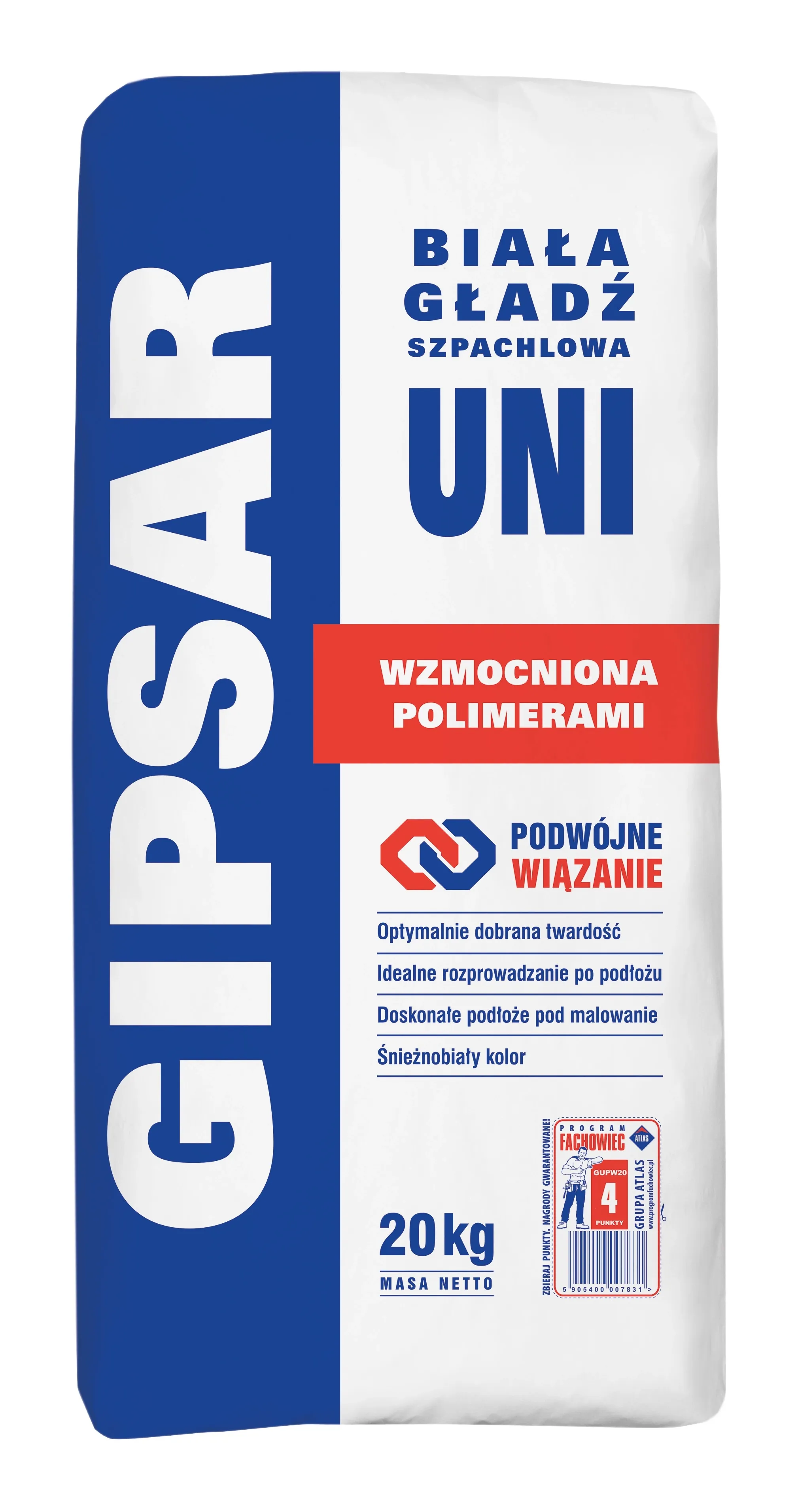 Atlas Gładź szpachlowa podwójne wiązanie Gipsar Uni 20 kg kupuj w OBI