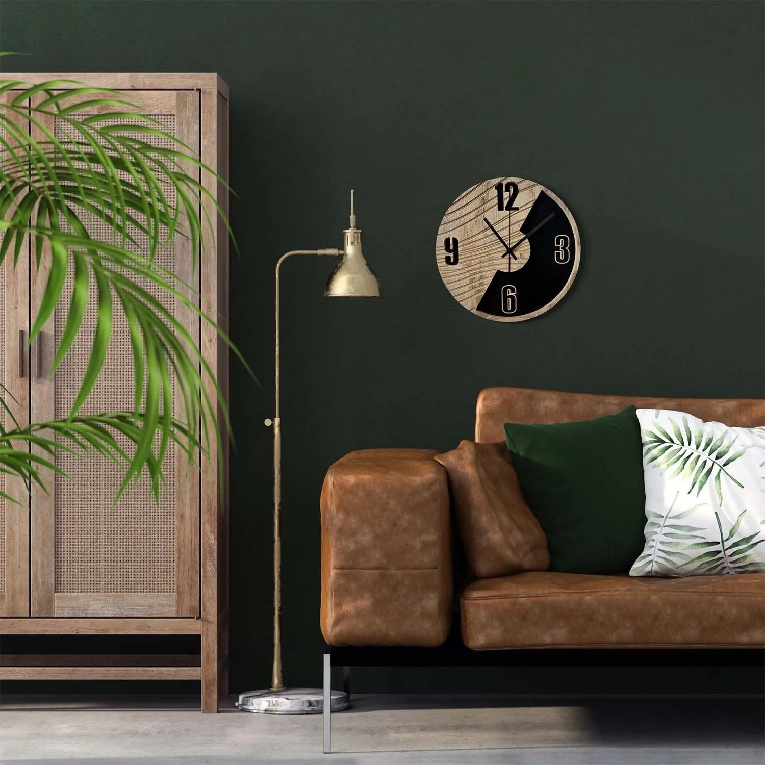 STYLER Zegar 3D CLOCK RYAN CL103 śr. 36 cm brązowo-czarny