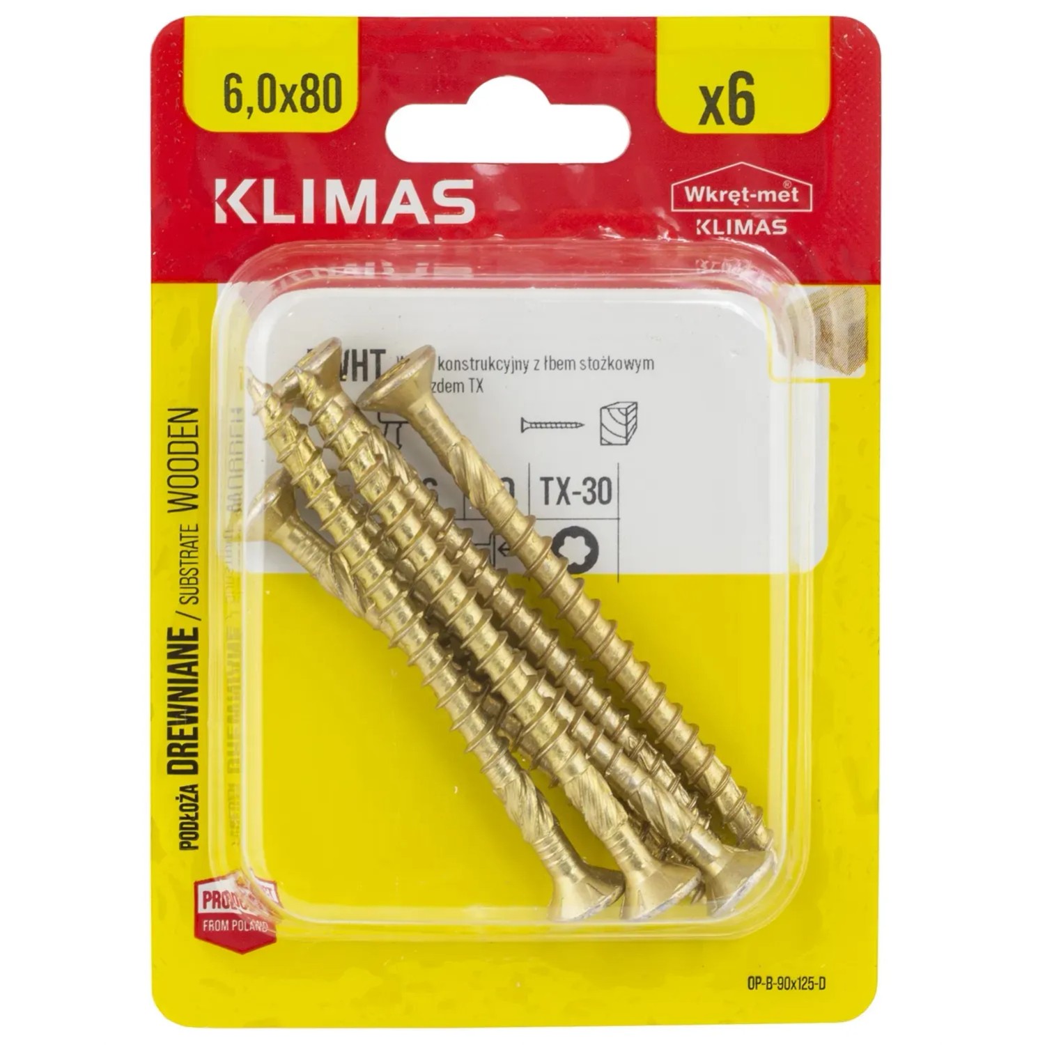 Klimas Wkręt konstrukcyjny z łbem stożkowym 6x80 mm kupuj w OBI