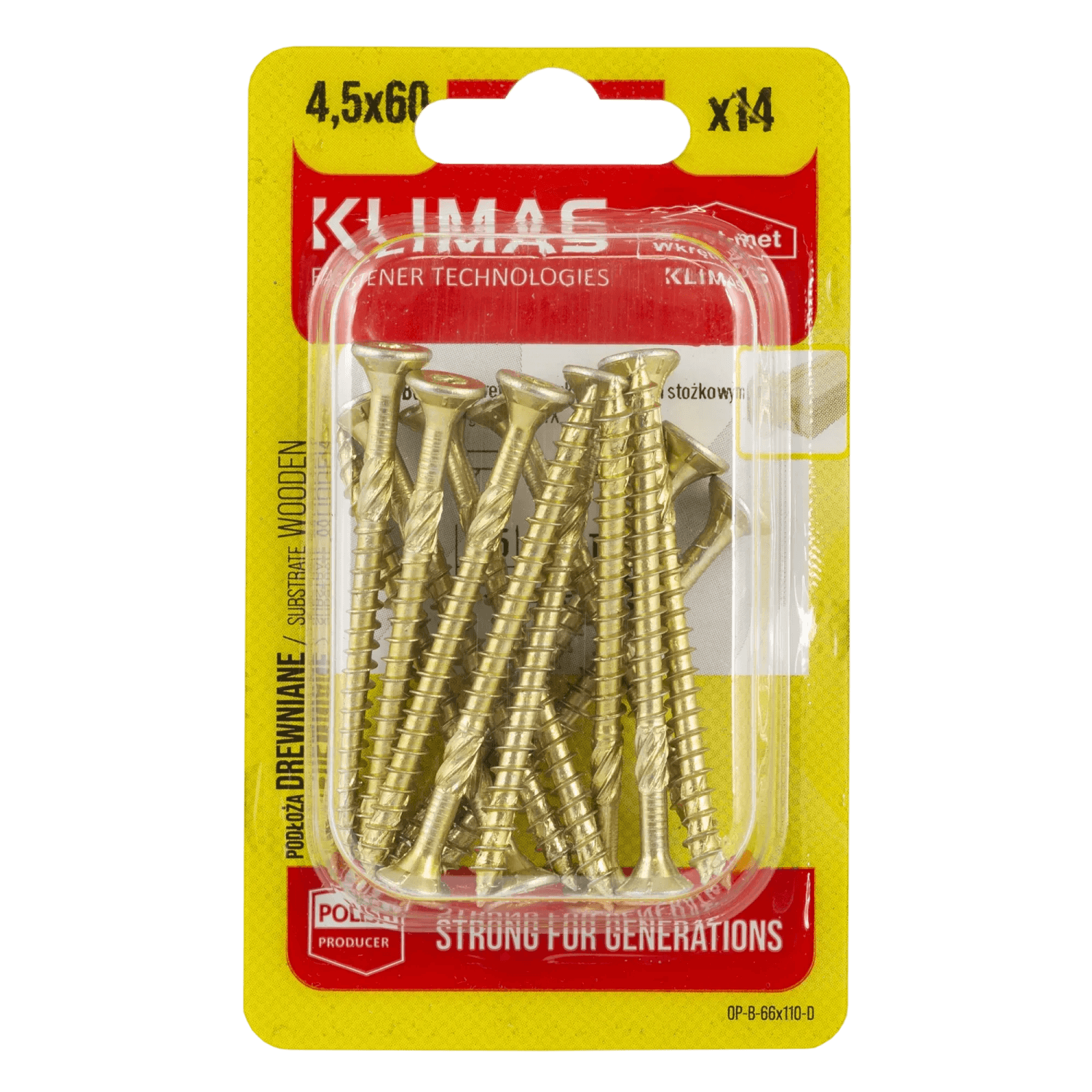 Klimas Wkręt konstrukcyjny z łbem stożkowym torx 4,5x60 mm