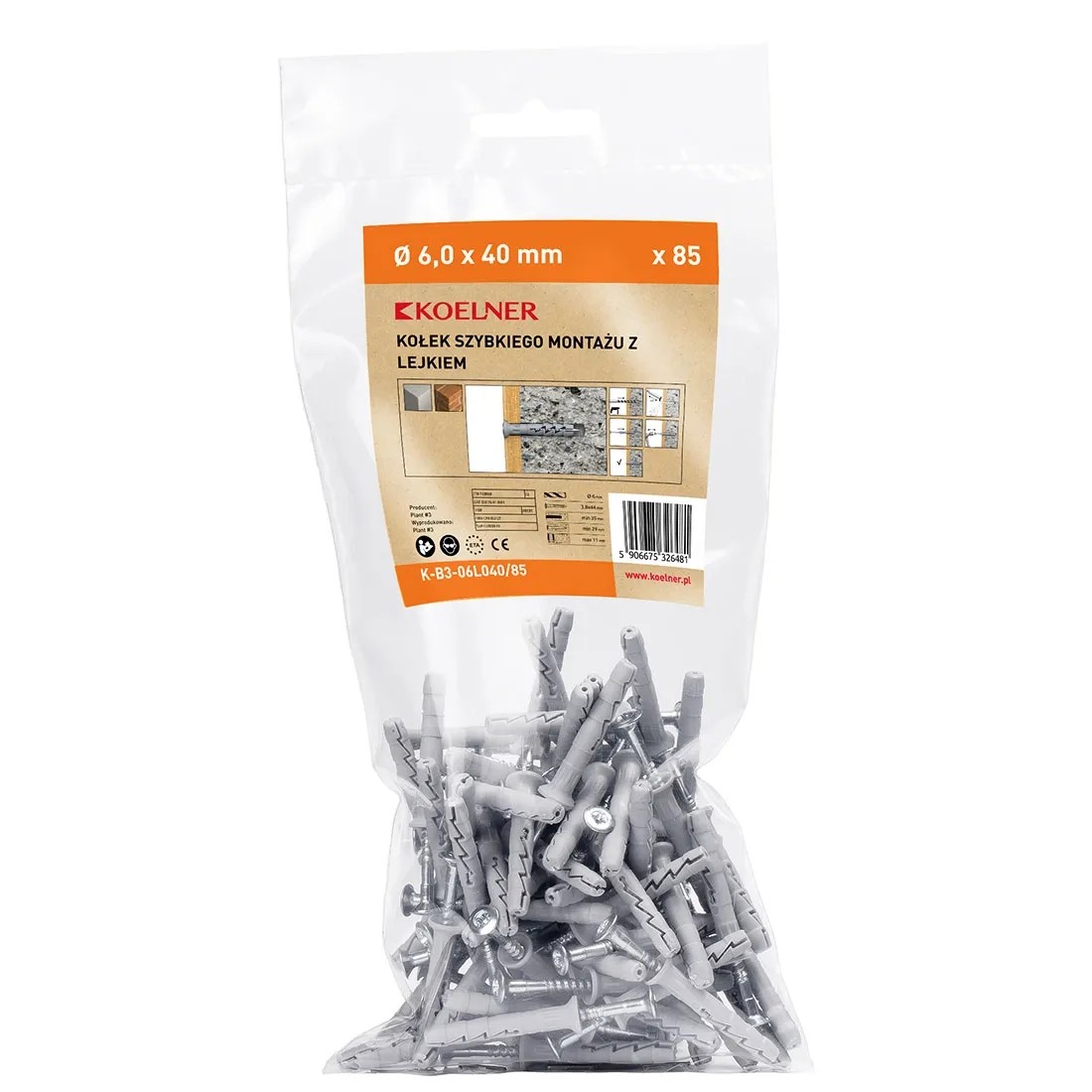 Kołek wbijany 6x40 mm z lejkiem 85 szt. kupuj w OBI