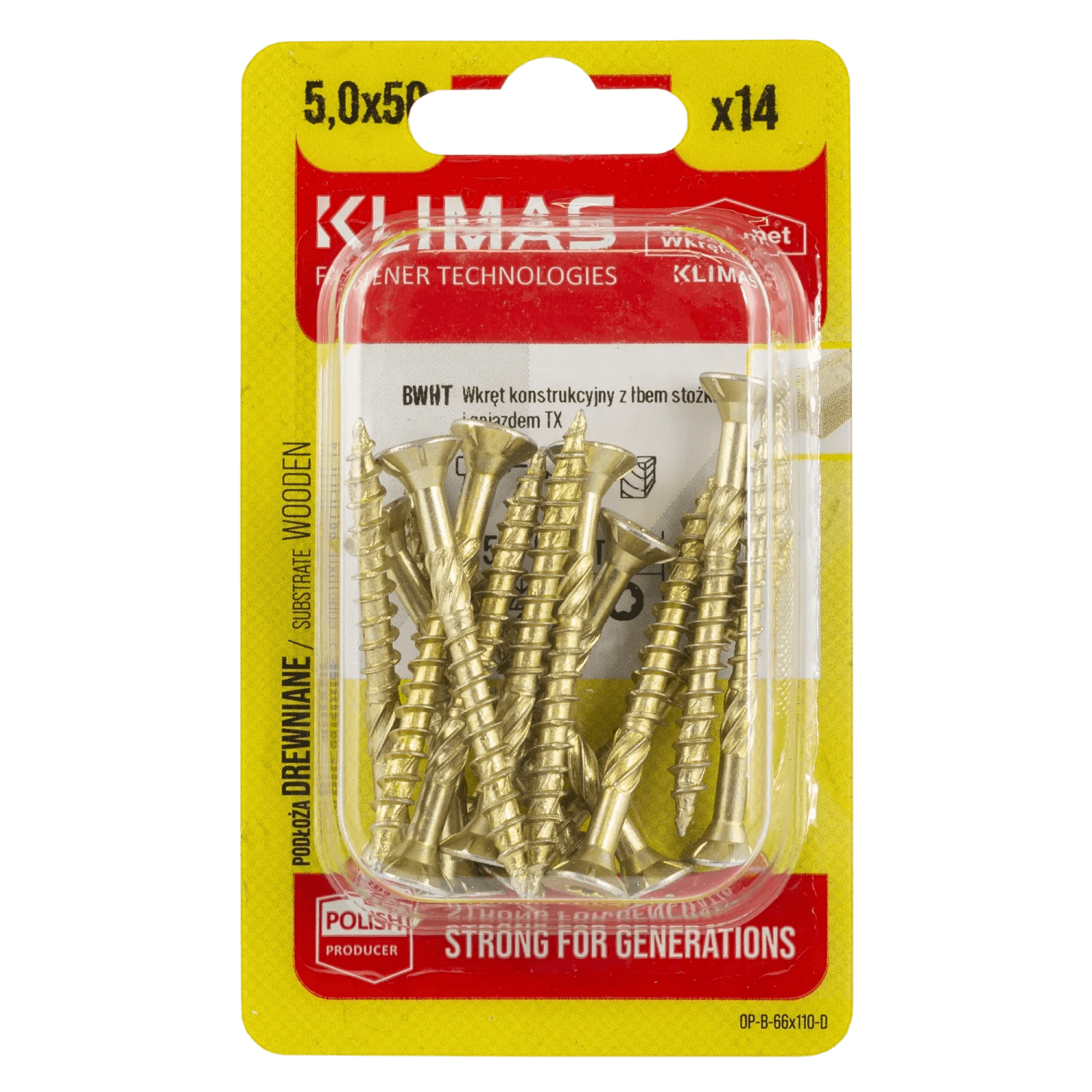 Klimas Wkręt konstrukcyjny z łbem stożkowym torx 5x50 mm