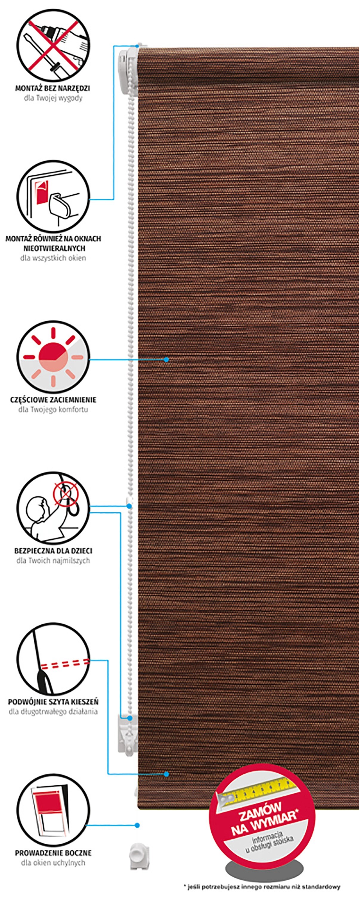 Mini roleta NATURA beżowa 38 cm x 150 cm kupuj w OBI