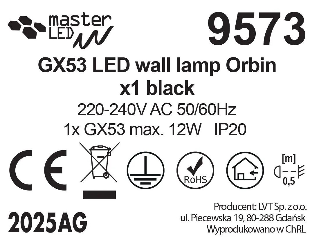 DPM Lampa punktowa ścienna ORBIN 1xGX53 max. 12W czarna kupuj w OBI