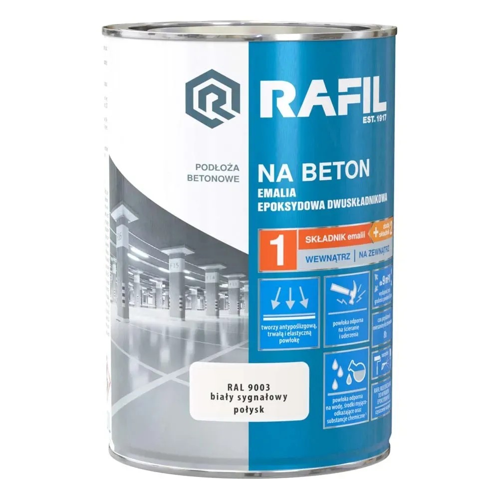 Emalia epoksydowa Rafil do betonu biała RAL9003 0,63L kupuj w OBI