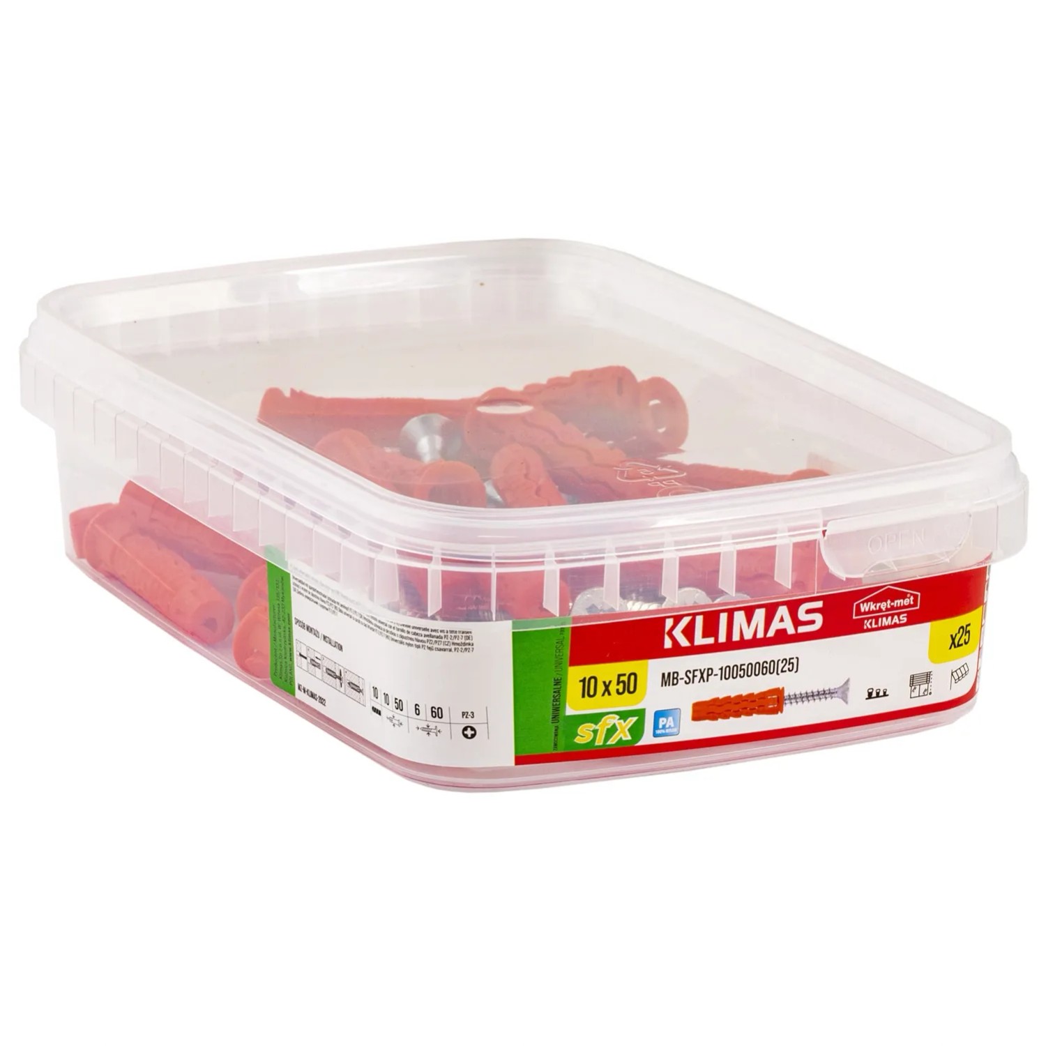 Klimas Kołek rozporowy z wkrętem łeb stożkowy 5x60 mm