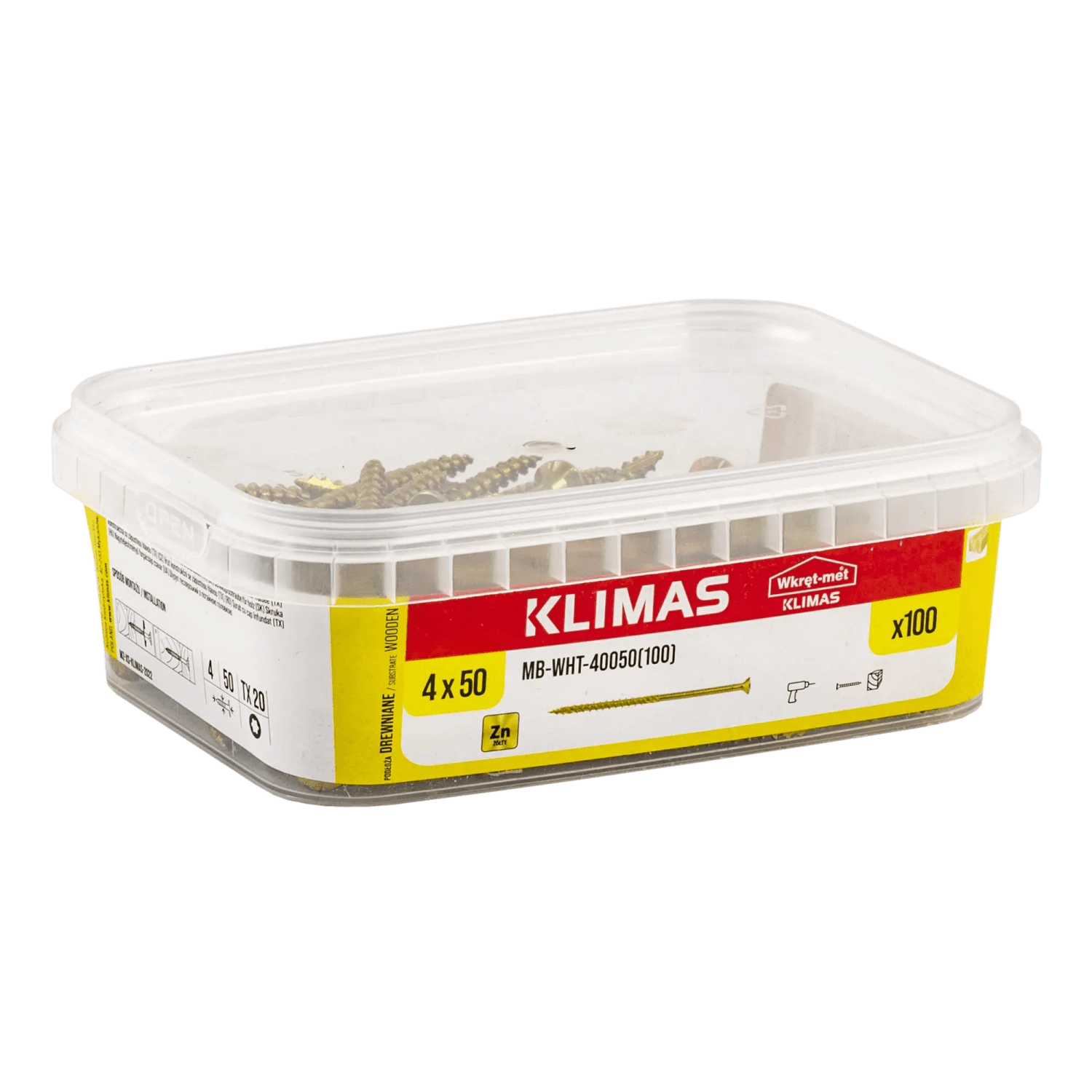 Klimas Wkręt konstrukcyjny z łbem stożkowym torx 4x50 mm