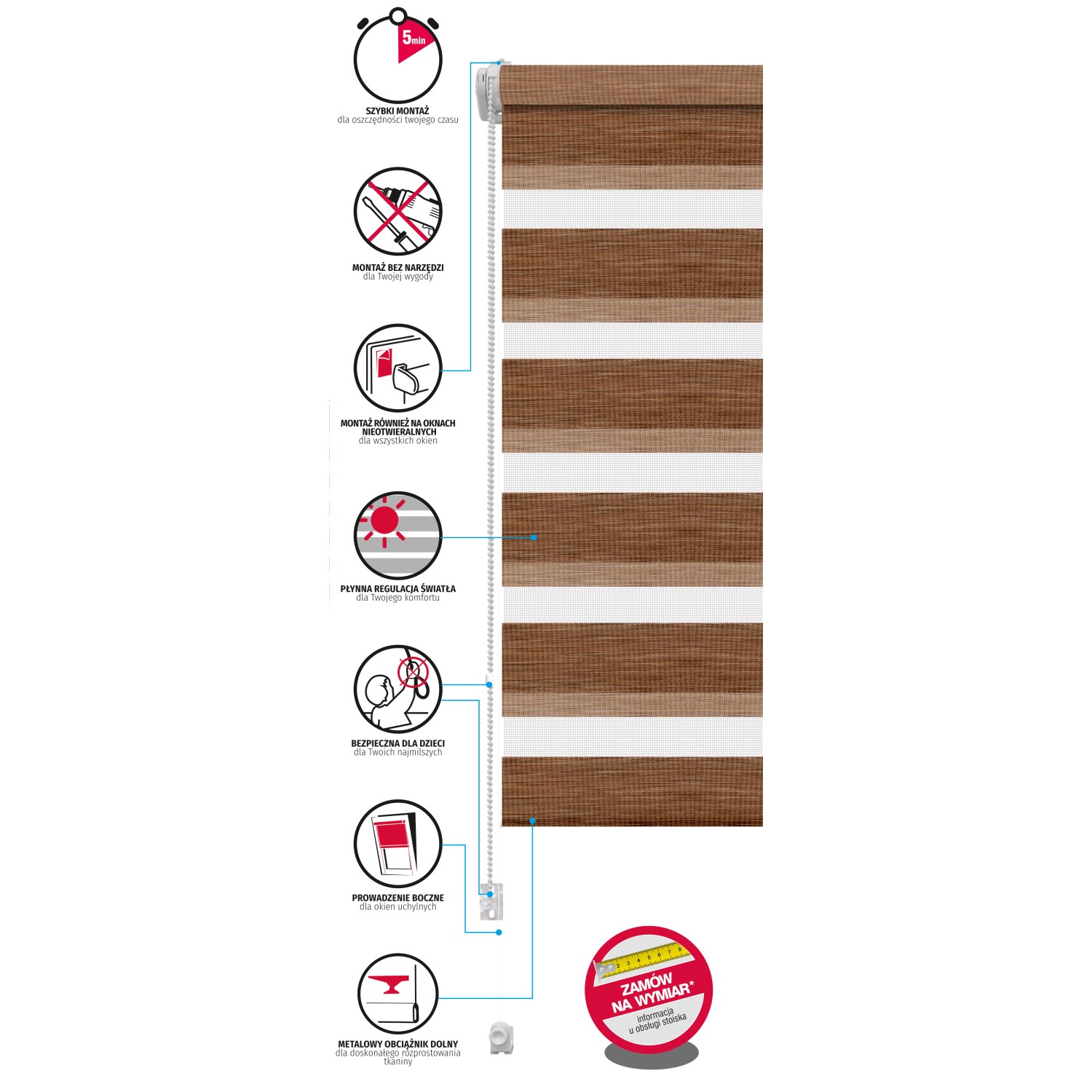 Mini roleta ZEBRA CLASSIC Dzień/Noc kremowa 50 cm x 150 cm kupuj w OBI